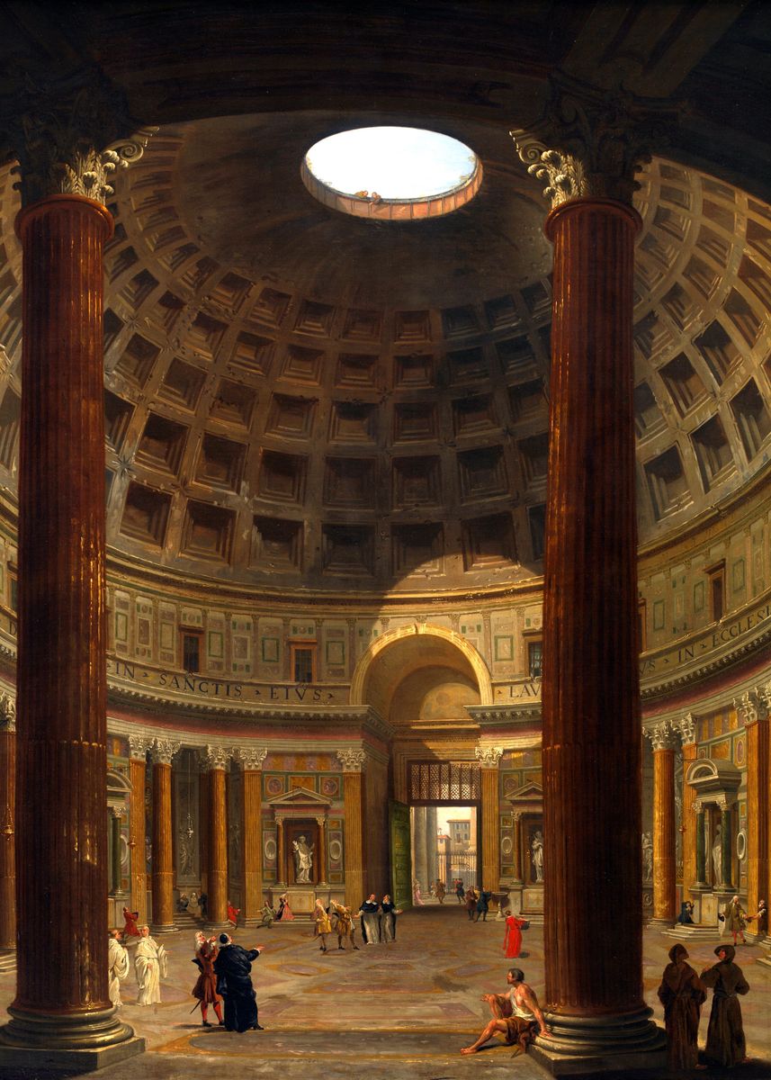 'Interior of the Pantheon' Poster, picture, metal print, paint by ...