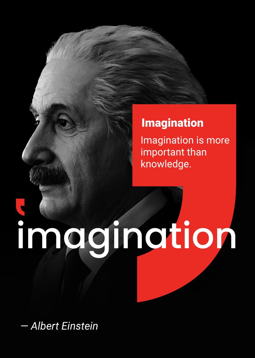 'Einstein Quotes Motivation' Poster, picture, metal print, paint by ...