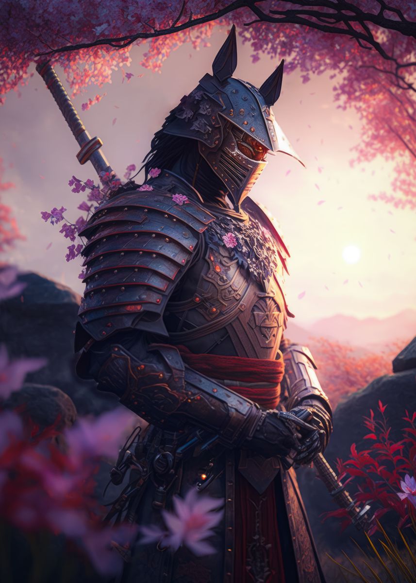 'Japanese samurai warrior' Poster, picture, metal print, paint by Aryan ...