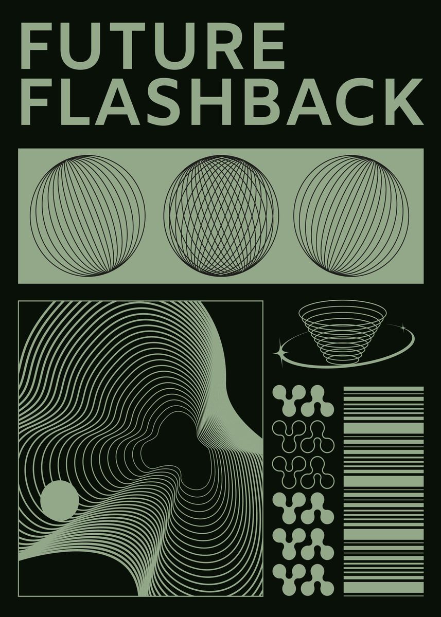 'future flashback' Poster, picture, metal print, paint by fay list.art ...
