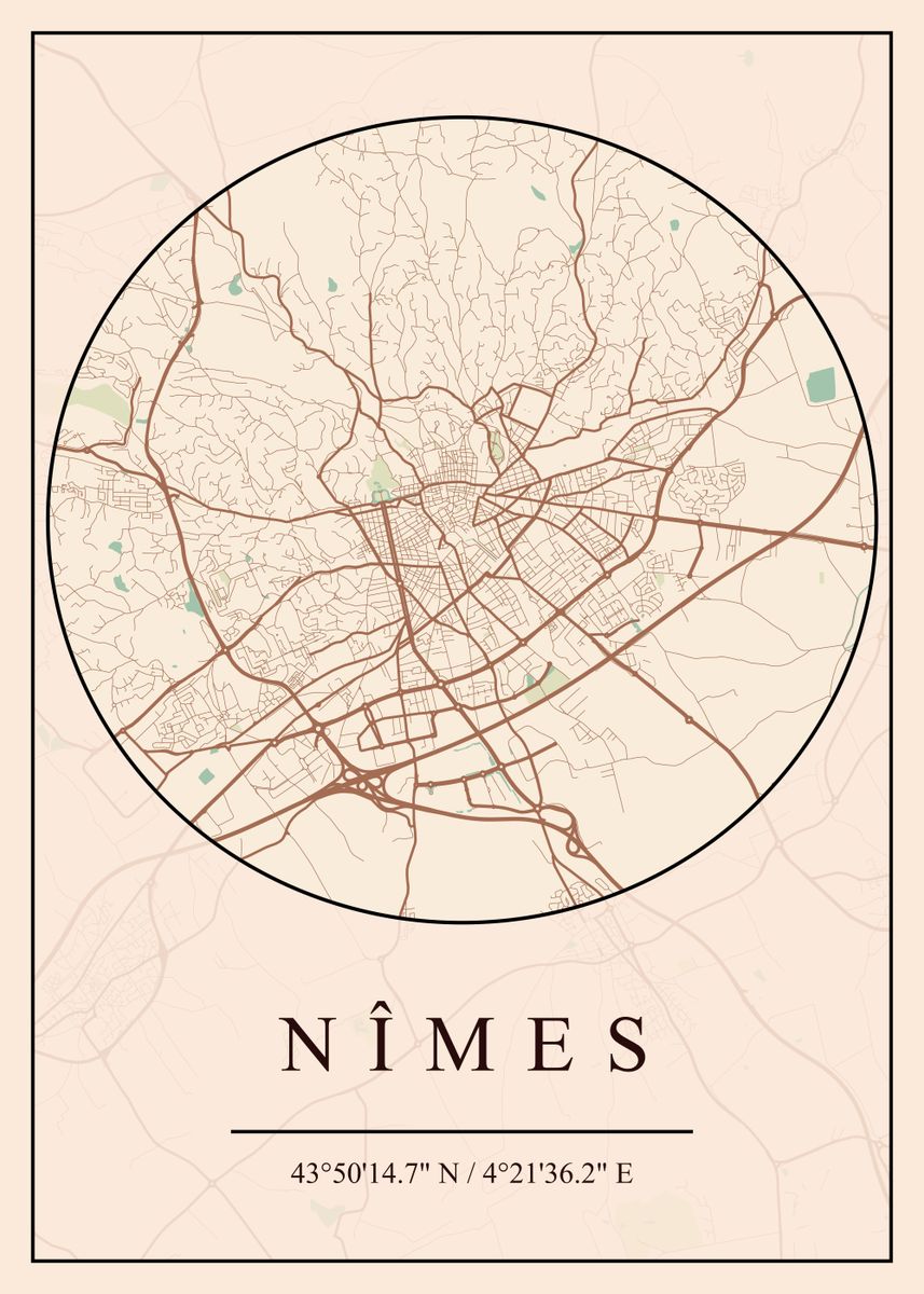 'Nimes' Poster, picture, metal print, paint by Illustration Art | Displate