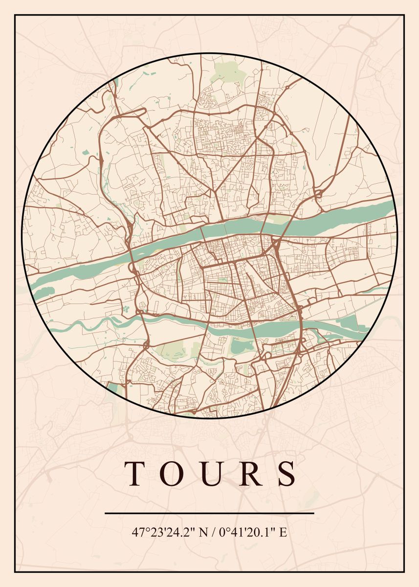 'Tours' Poster, picture, metal print, paint by Illustration Art | Displate
