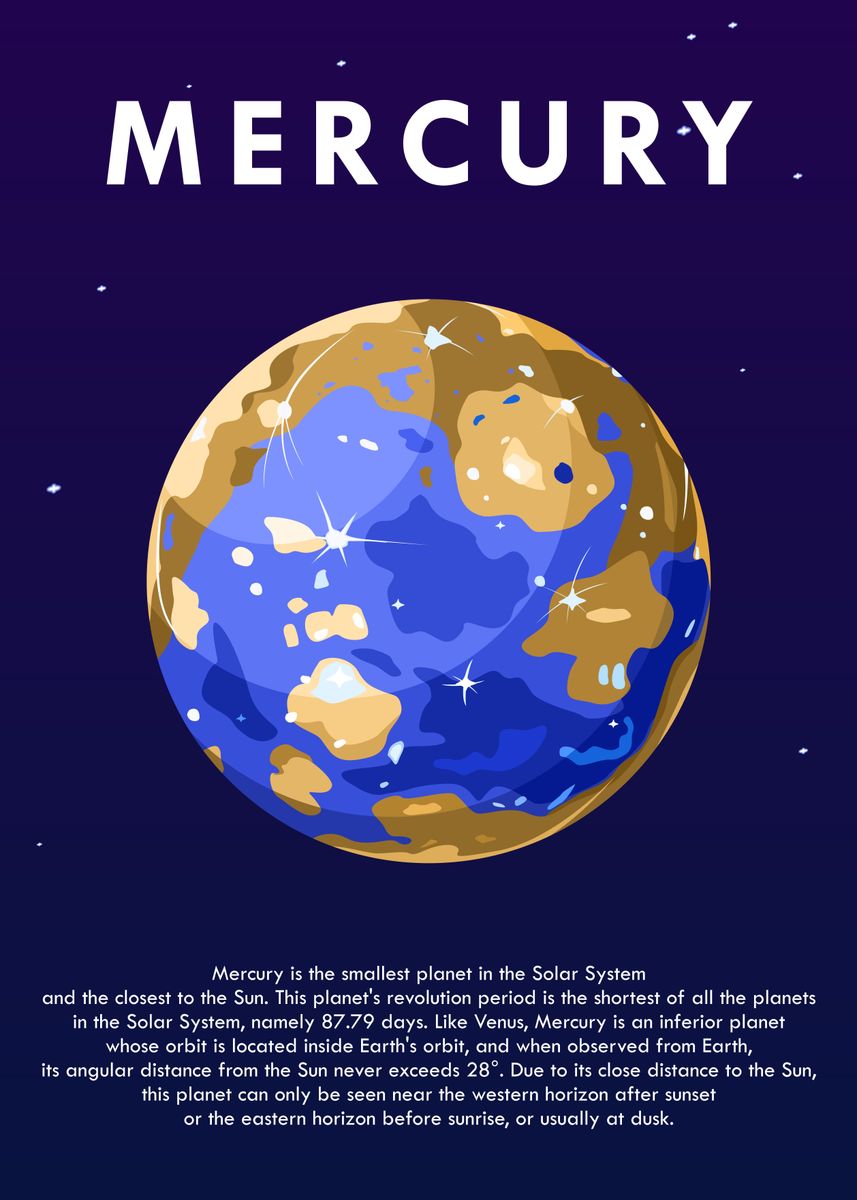 'Mercury' Poster, picture, metal print, paint by Muezzahero | Displate