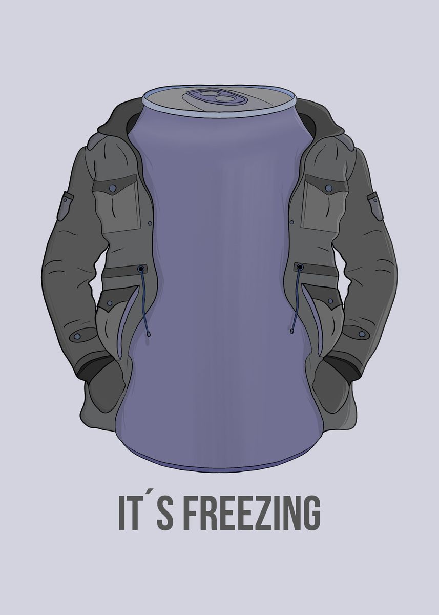'Its Freezing' Poster, picture, metal print, paint by diego carvalho ...