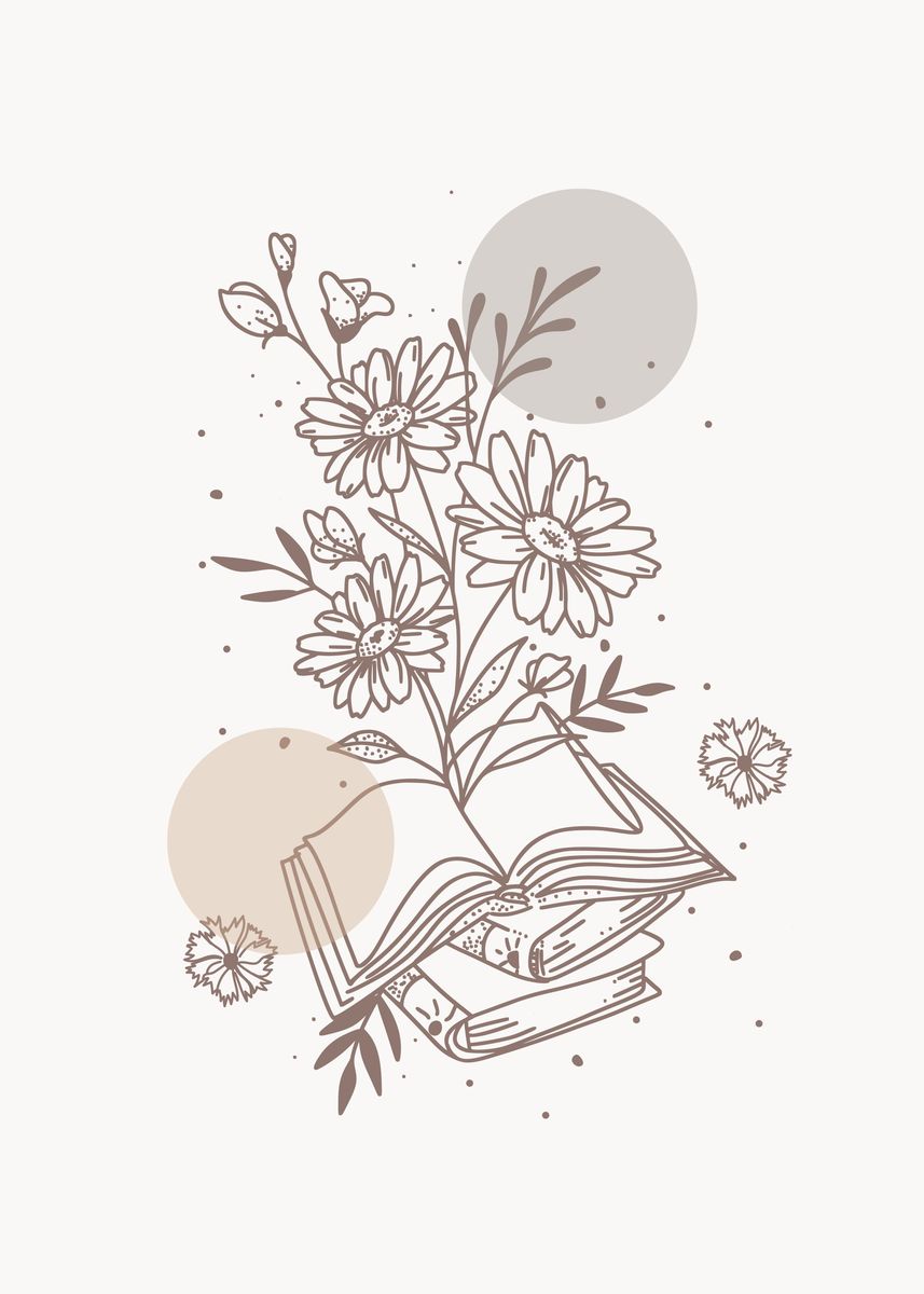 'Minimal Floral Book Art' Poster, picture, metal print, paint by Wyld ...