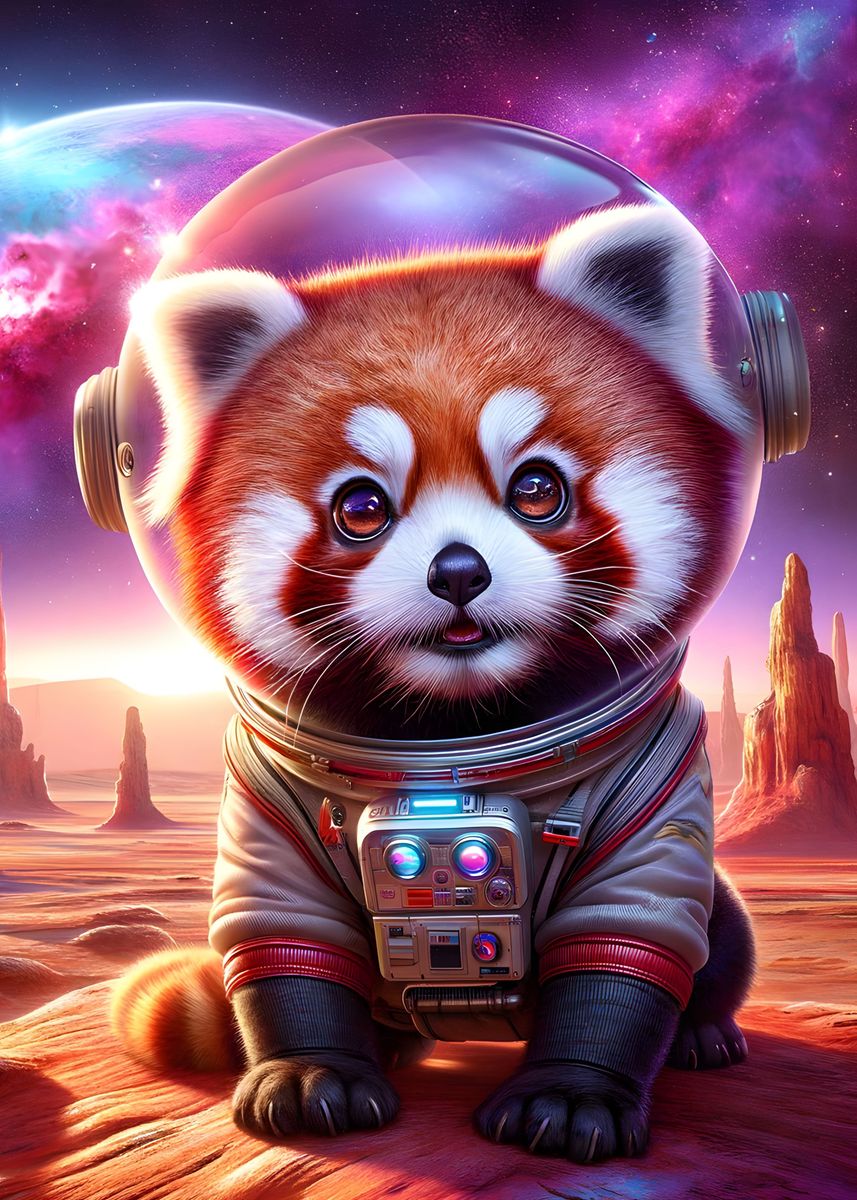 'Panda Planet Explorer' Poster, picture, metal print, paint by Jannick ...