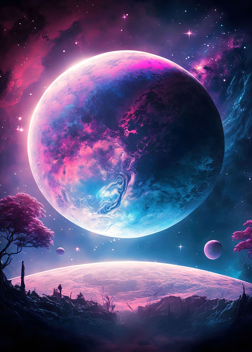 'Planet Earth' Poster, picture, metal print, paint by EB Art | Displate