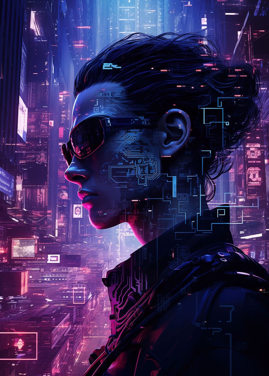 'Cyberpunk Kid' Poster, picture, metal print, paint by Chris Cupit ...