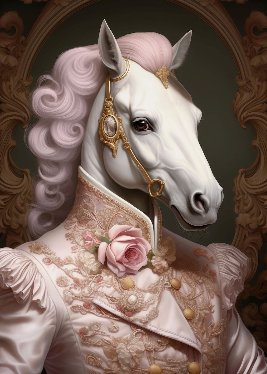 'Renaissance Rococo Horse' Poster, picture, metal print, paint by Ludo ...