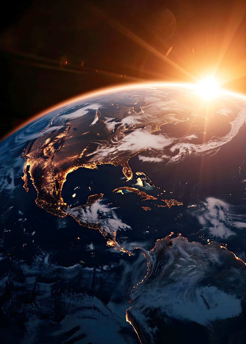 'Planet Earth' Poster, picture, metal print, paint by EB Art | Displate