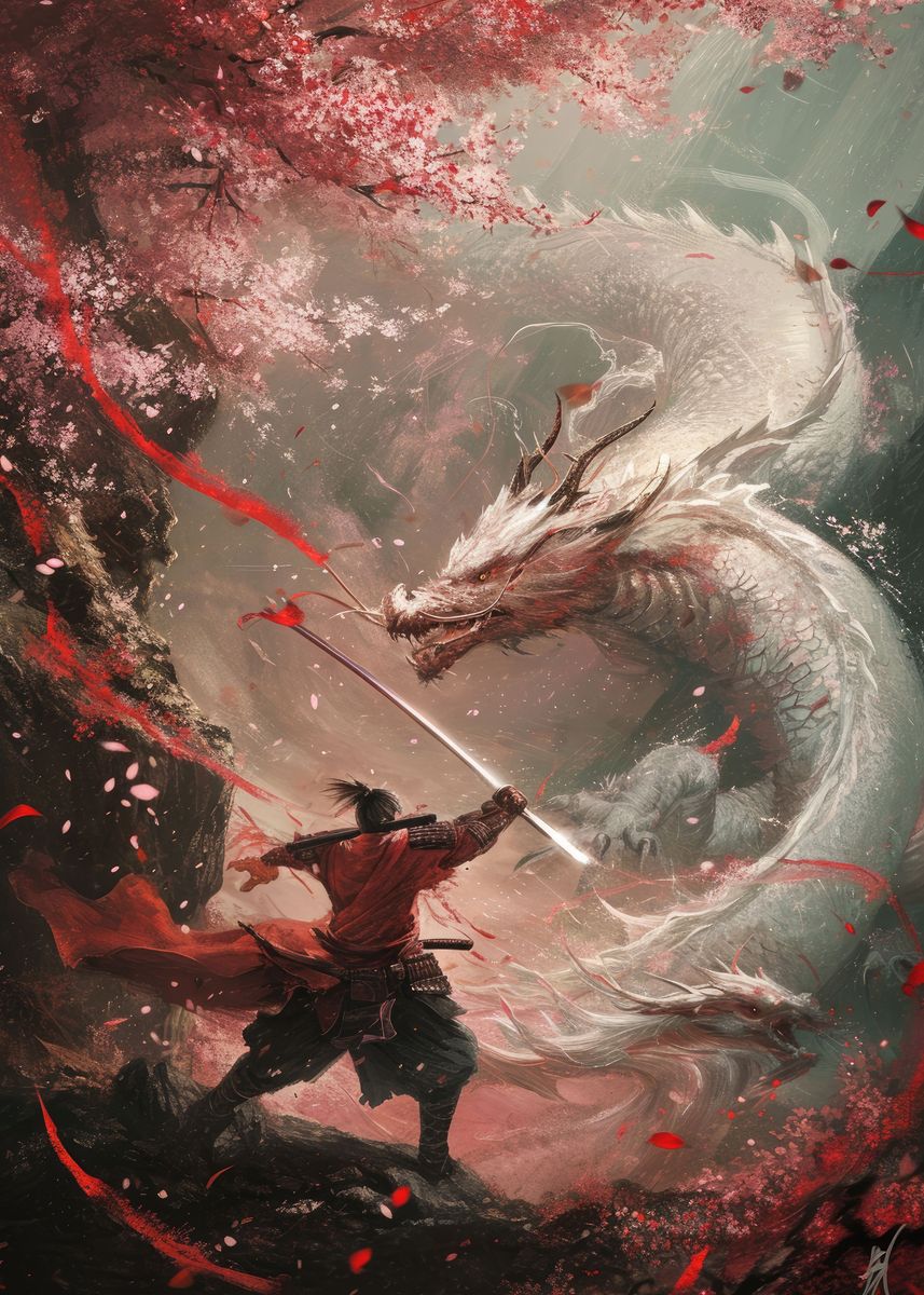 'The Wolf Samurai ' Poster, picture, metal print, paint by Barry Allen ...