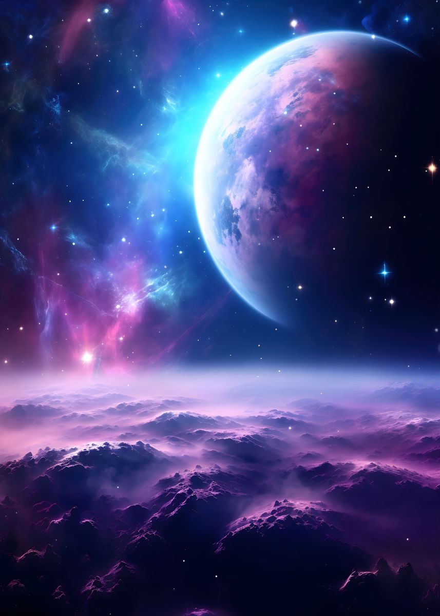 'Planet Earth' Poster, picture, metal print, paint by EB Art | Displate
