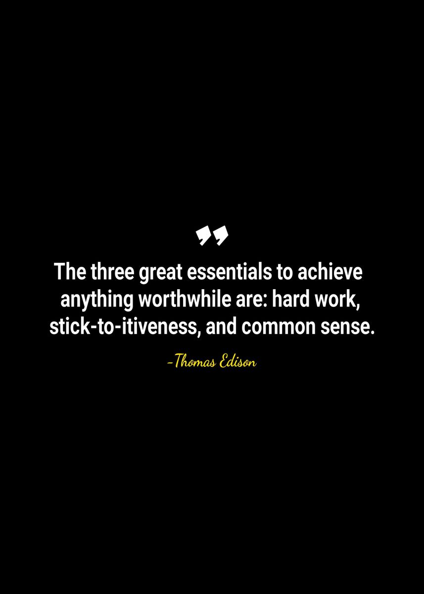 'Thomas Edison quotes ' Poster, picture, metal print, paint by Morki ...