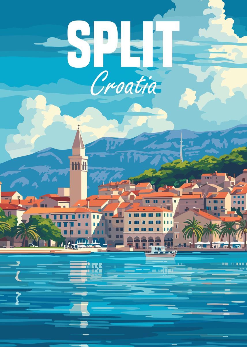 'Split Croatia' Poster, picture, metal print, paint by Mesh | Displate