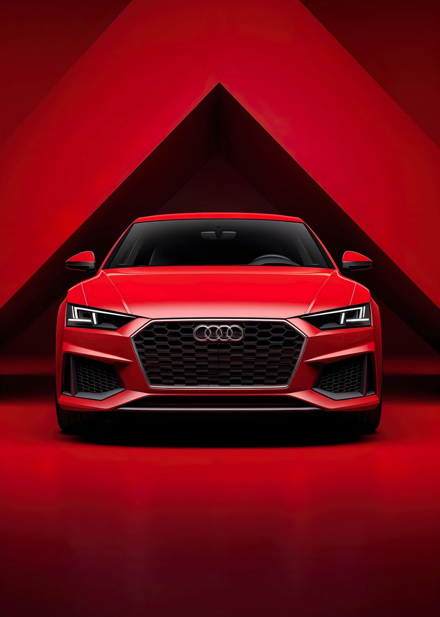 'Red Audi Car' Poster, picture, metal print, paint by Roman Stasiuk ...