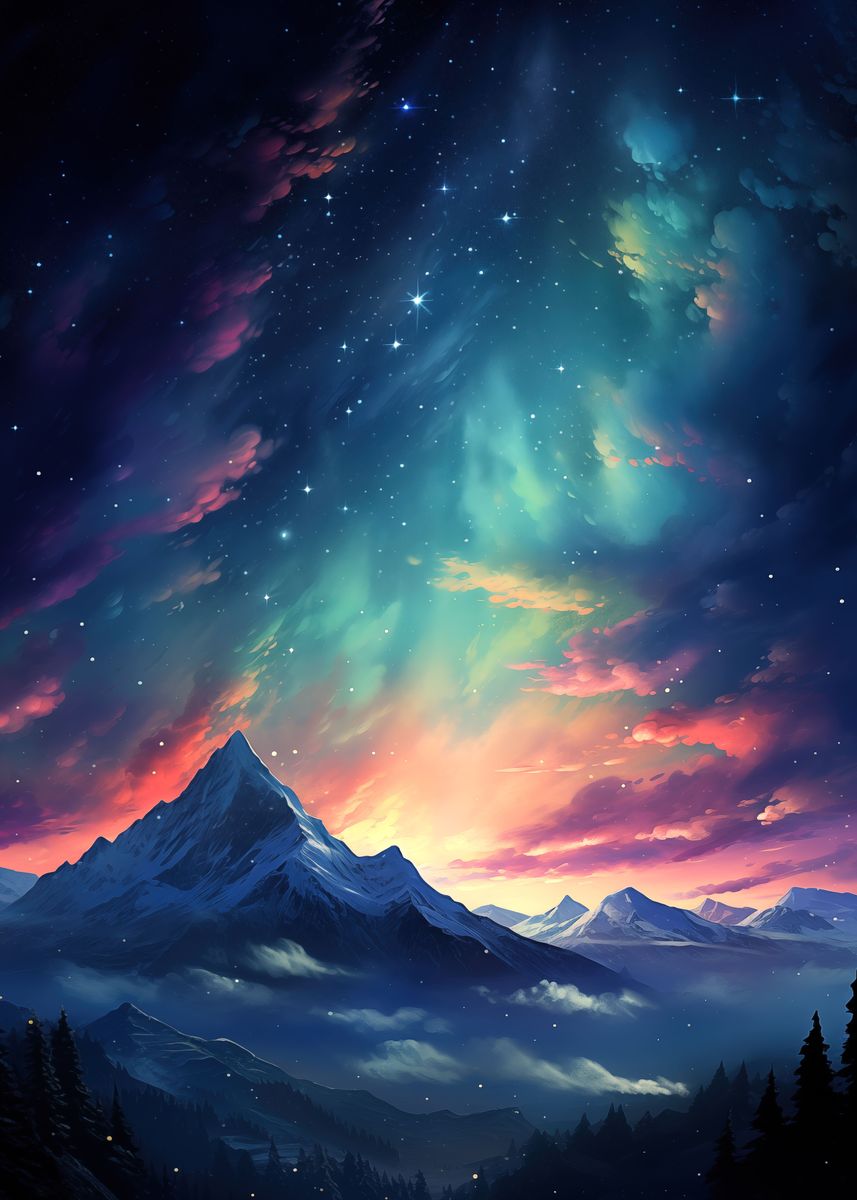 'Epic Sky Above Everest' Poster, picture, metal print, paint by Ben ...