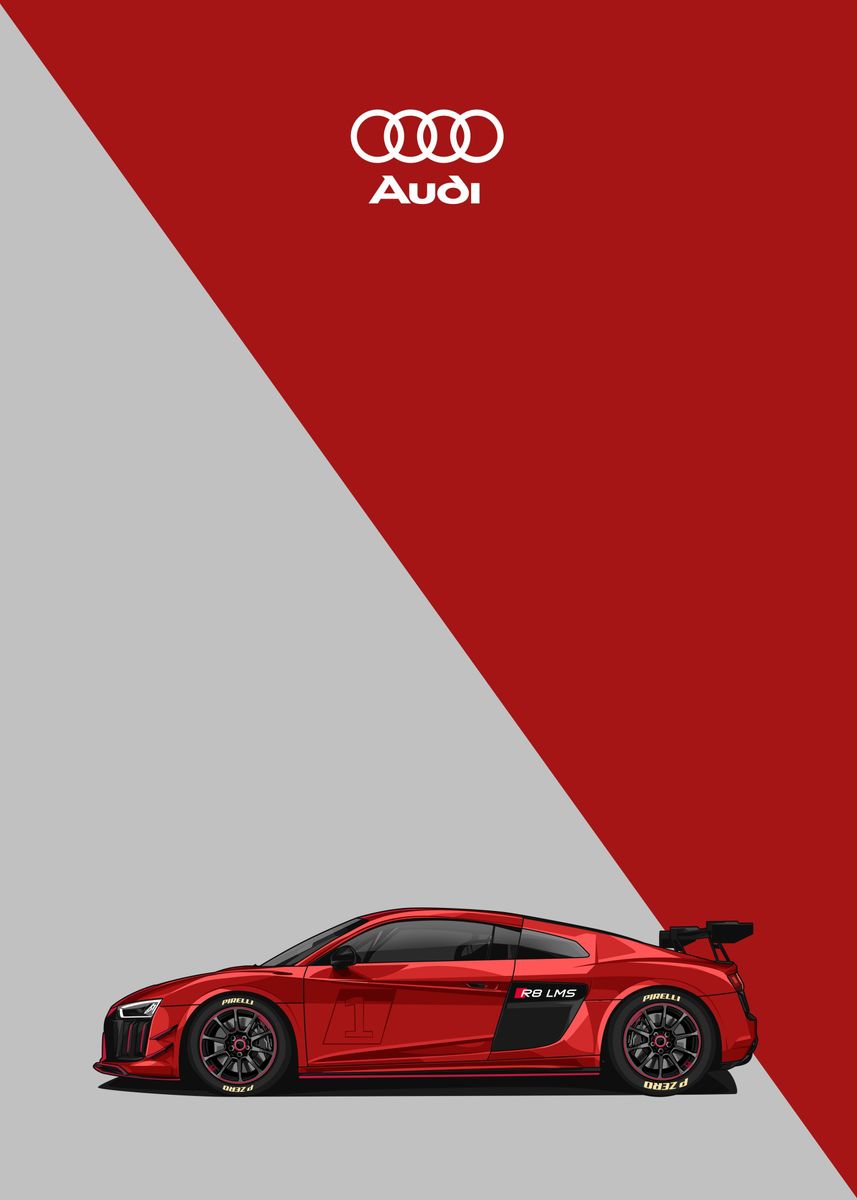 'audi r8 red' Poster, picture, metal print, paint by capture art | Displate