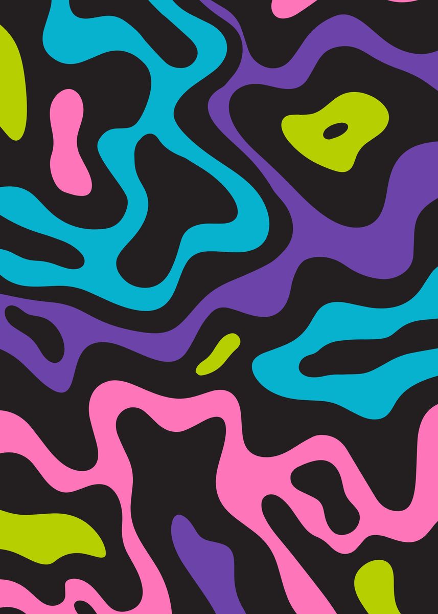 'Colorful Topography' Poster, picture, metal print, paint by Ydha ...