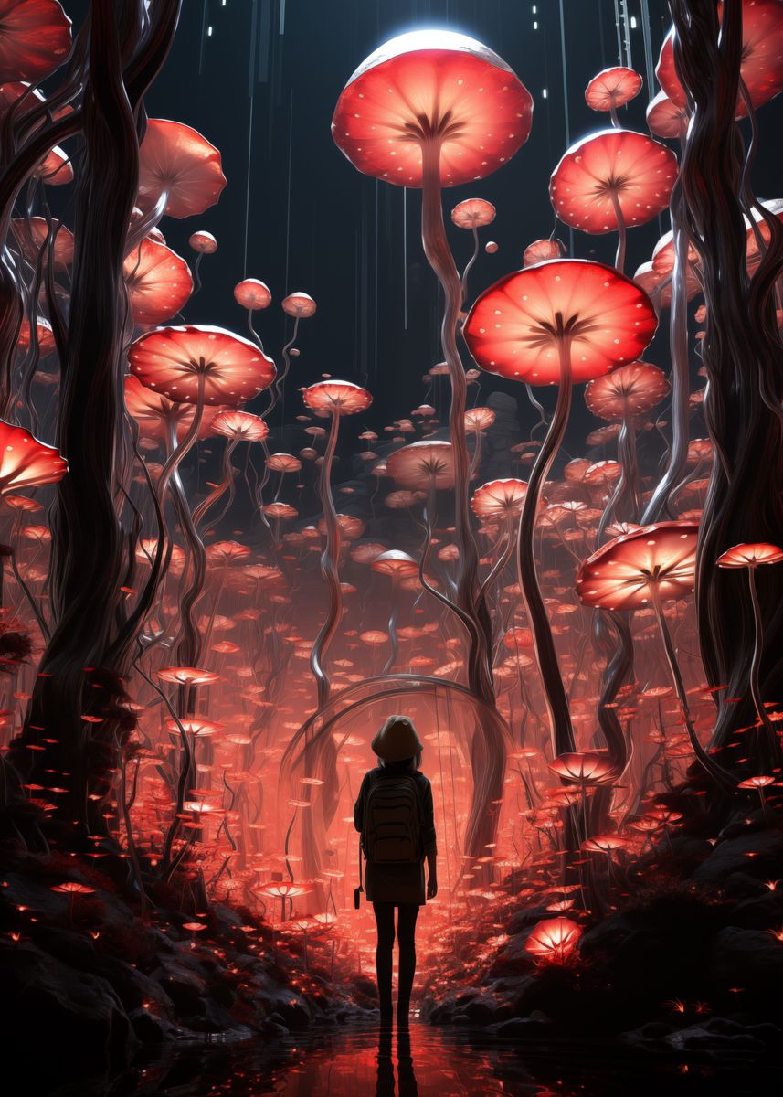 'The Red Forest' Poster, picture, metal print, paint by CorvusCorax ...