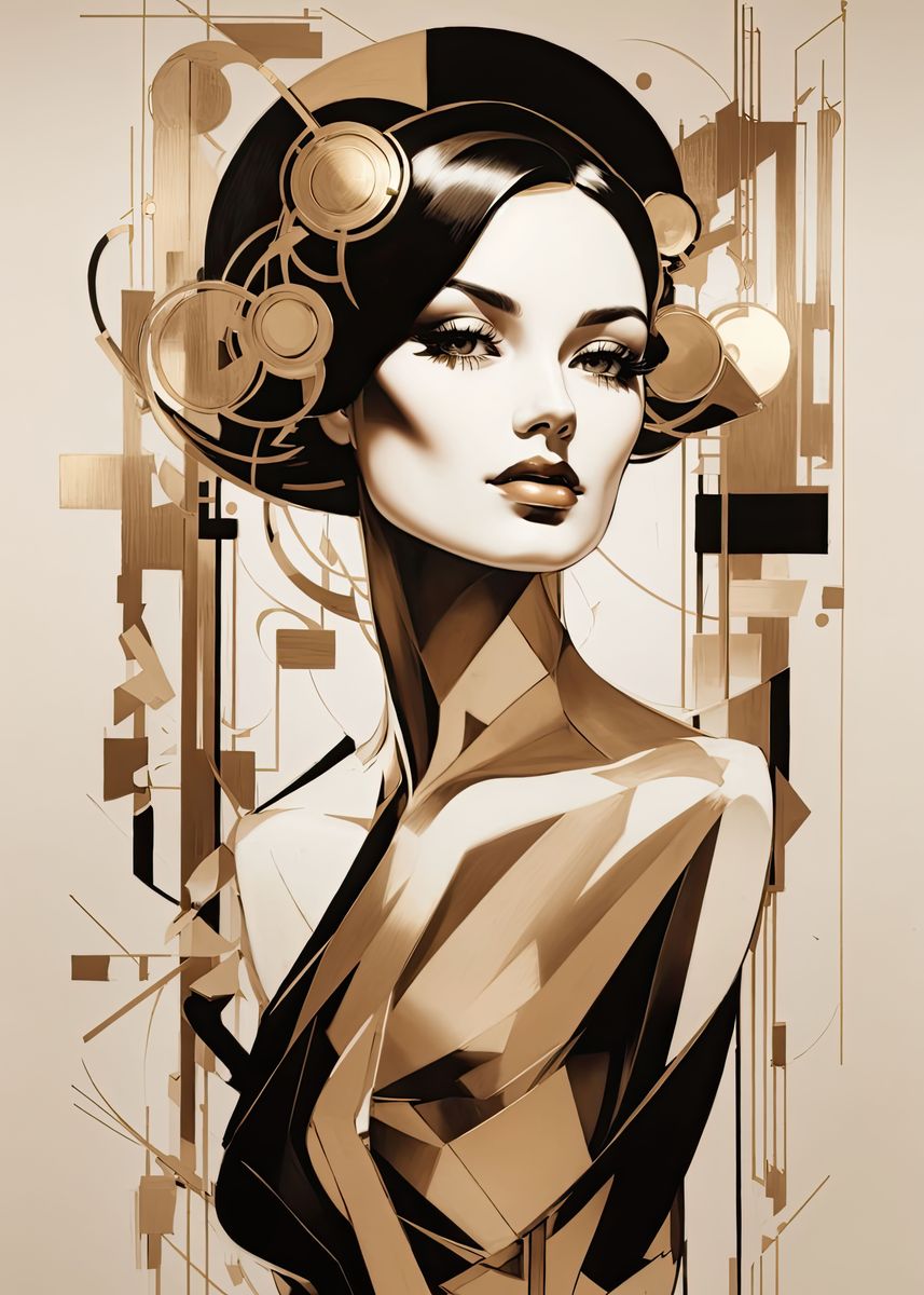 'Elegant Lady Art Deco ' Poster, picture, metal print, paint by Markus ...