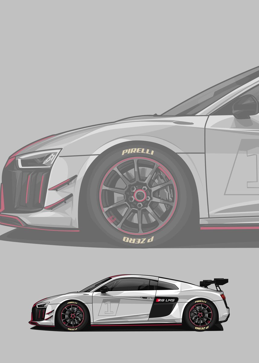 'audi r8 white' Poster, picture, metal print, paint by capture art ...