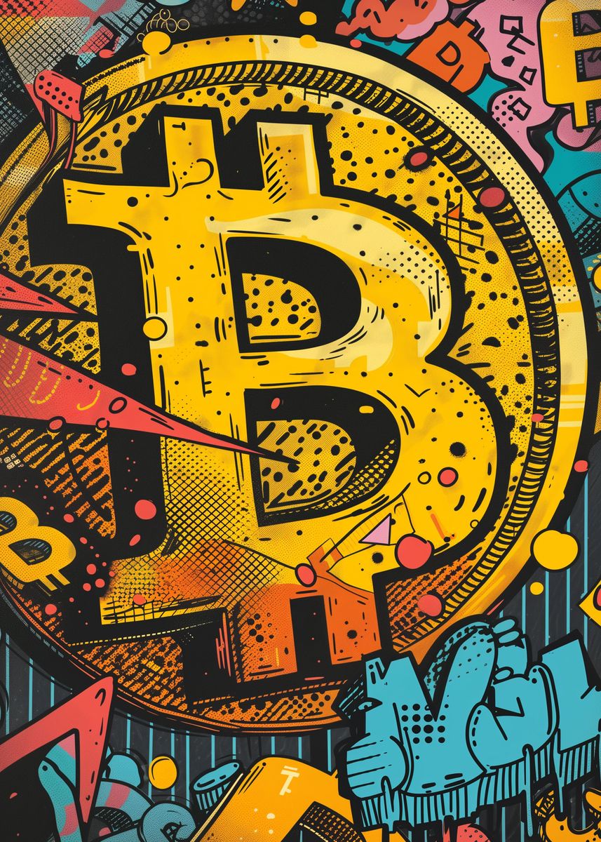 'Bitcoin Graffiti' Poster, picture, metal print, paint by Art Concept ...