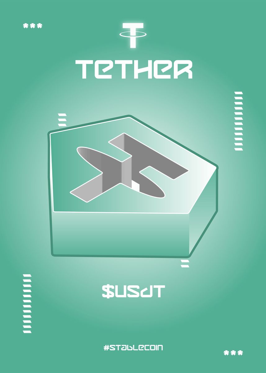 'Tether USDT' Poster, picture, metal print, paint by Colorize Studio ...