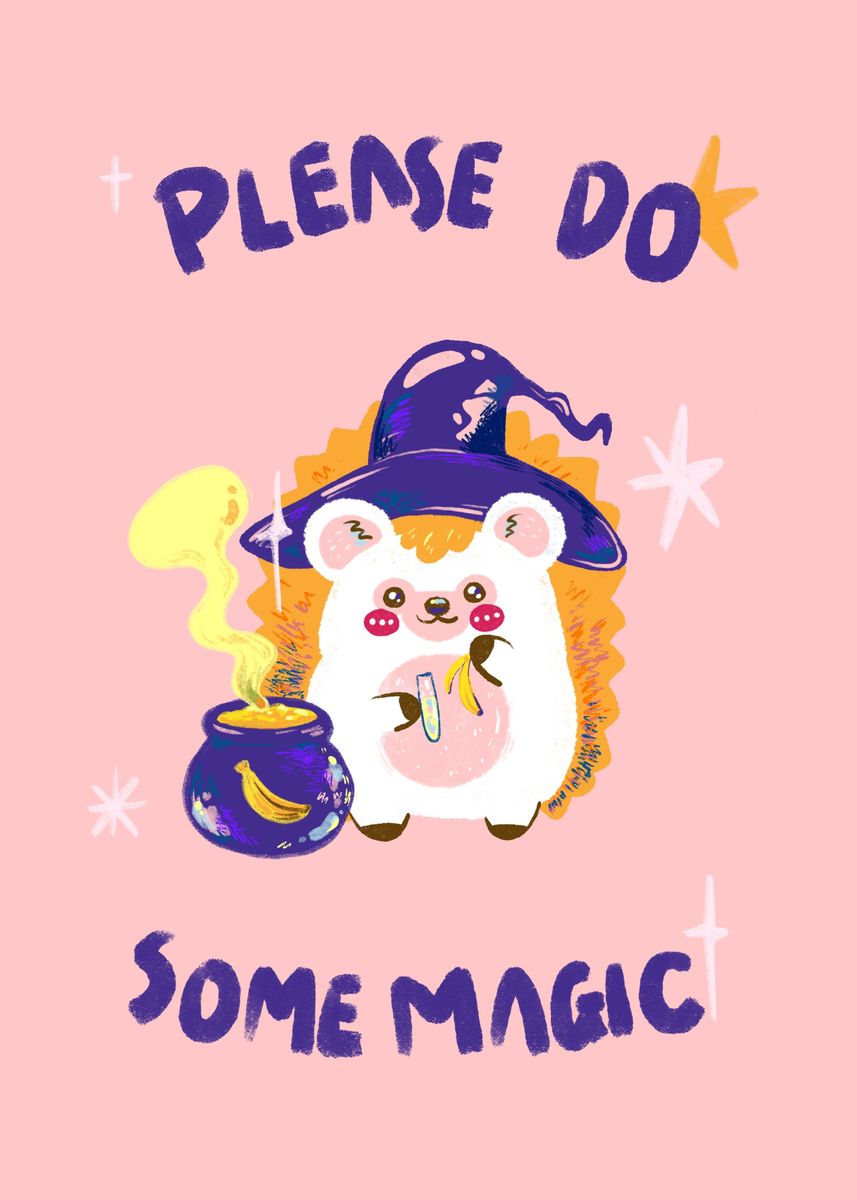 'Please do some magic' Poster, picture, metal print, paint by Indah ...
