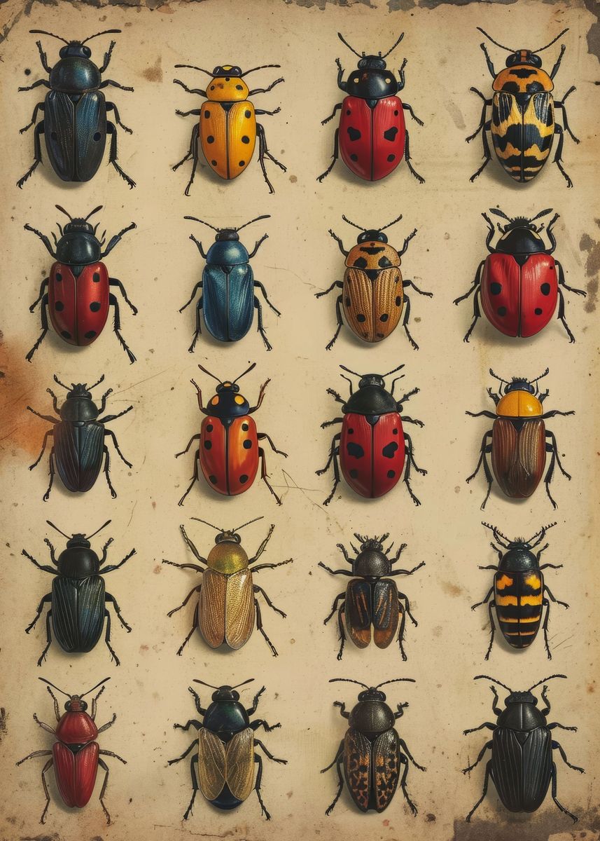 'Bugs I' Poster, picture, metal print, paint by Deja Reve | Displate