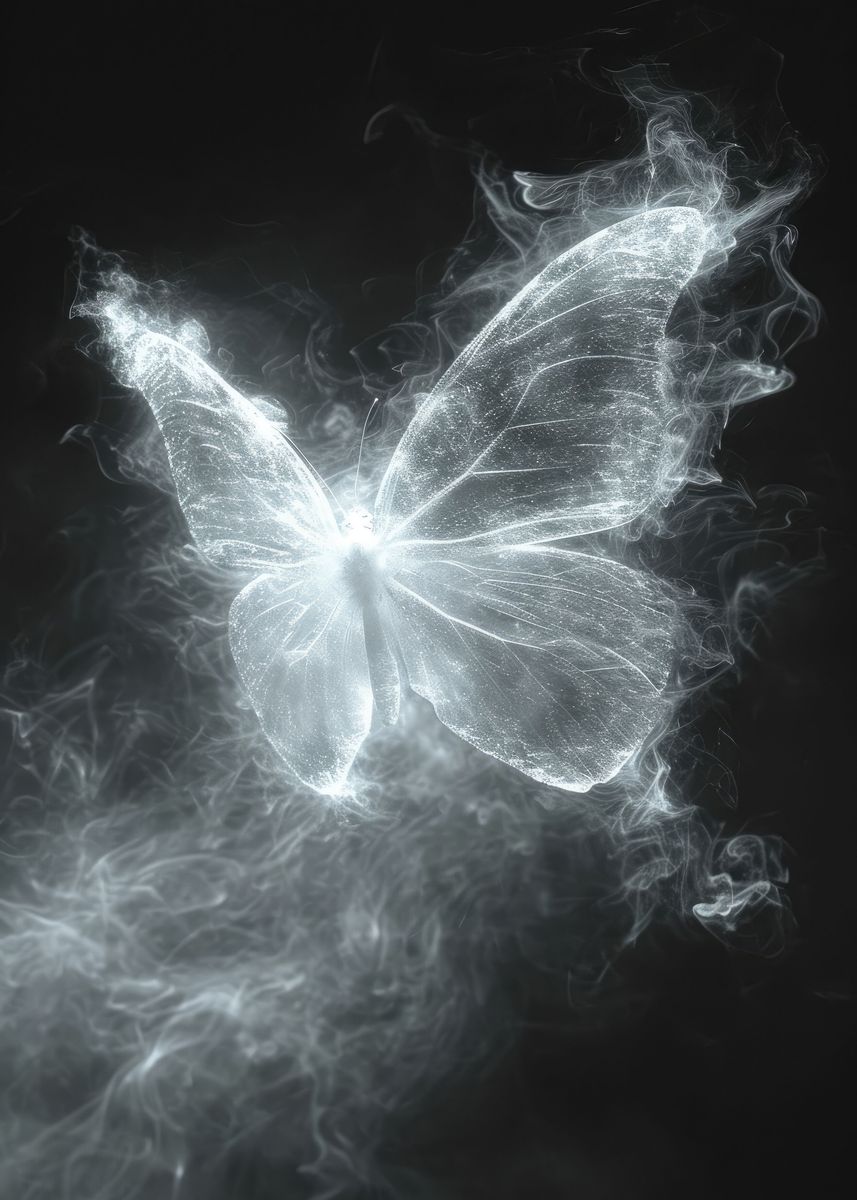 'White Ghost Butterfly' Poster, picture, metal print, paint by Ilyrin ...