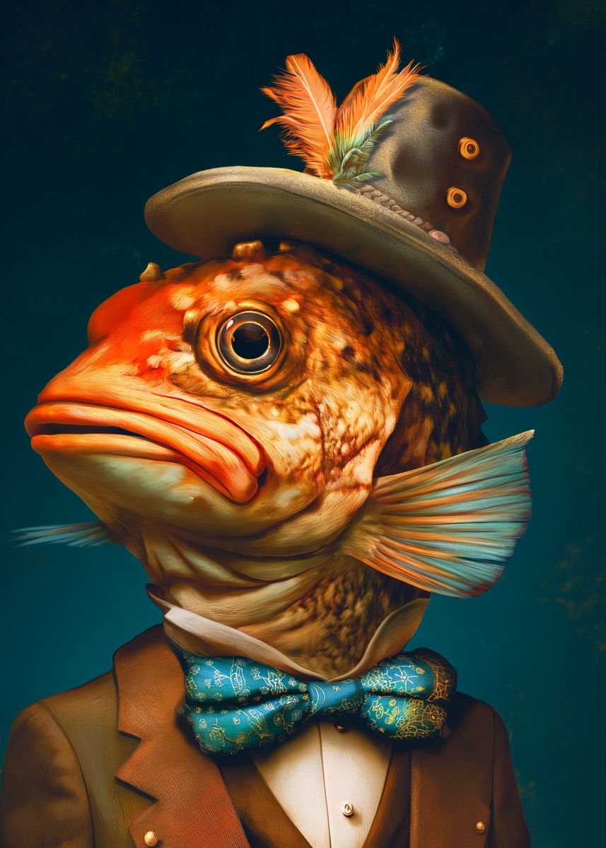'Fancy Trout Fish' Poster, picture, metal print, paint by Rachael ...