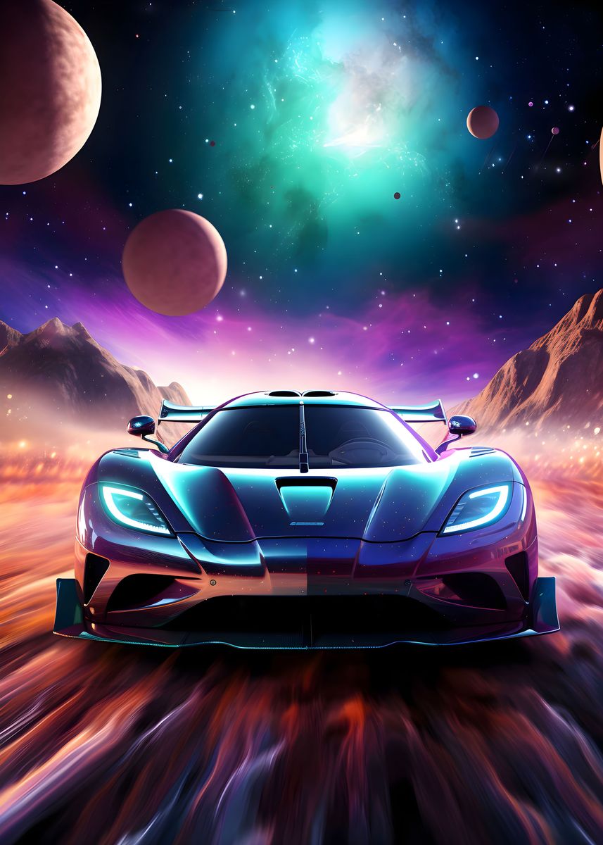 'Cosmic Car' Poster, picture, metal print, paint by Zanoozi Art Prints ...