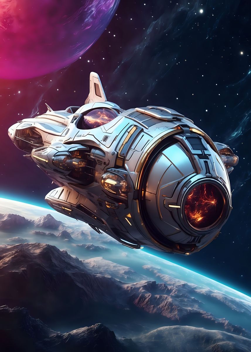 'Spacebound Explorer' Poster, picture, metal print, paint by The Explorer | Displate