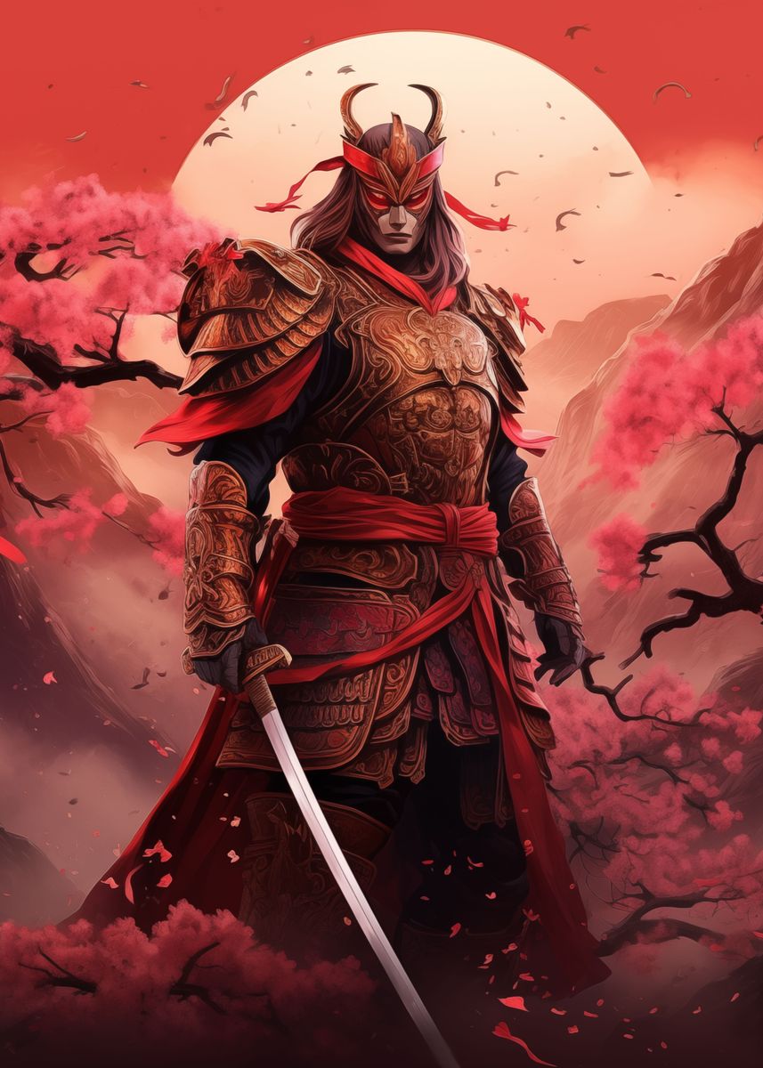 'Samurai' Poster, picture, metal print, paint by Tyler Milligan | Displate