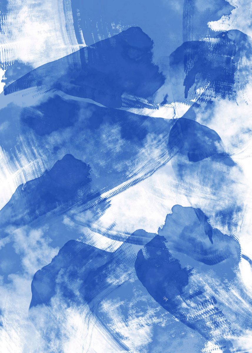 'Blue Storm Painting' Poster, picture, metal print, paint by Martina ...