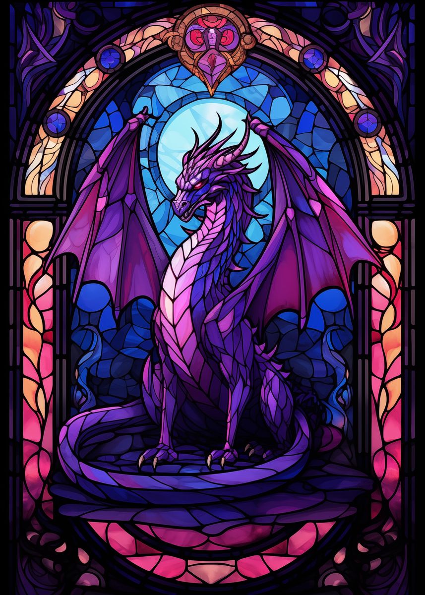'Purple Drakonar Dragon' Poster, picture, metal print, paint by VAGANTE ...