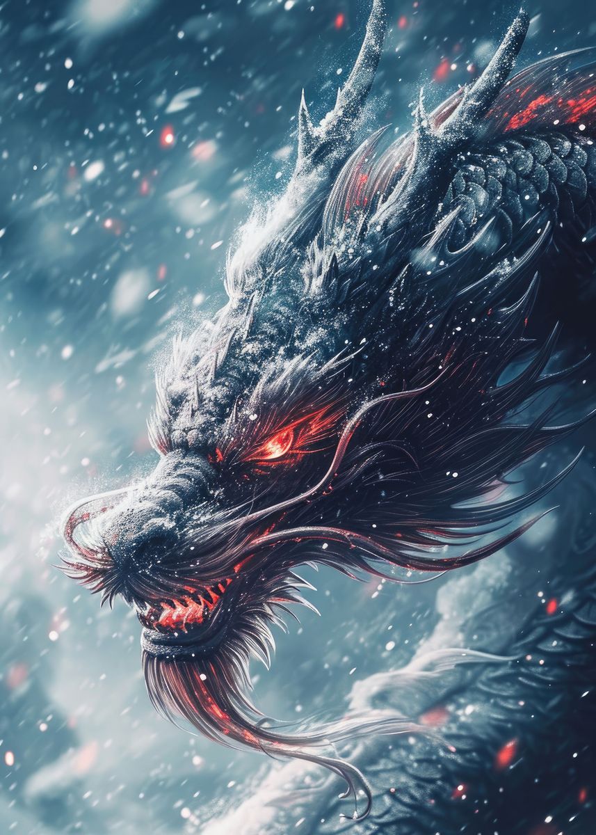'Legendary Ice Dragon' Poster, picture, metal print, paint by TESSERACT ...