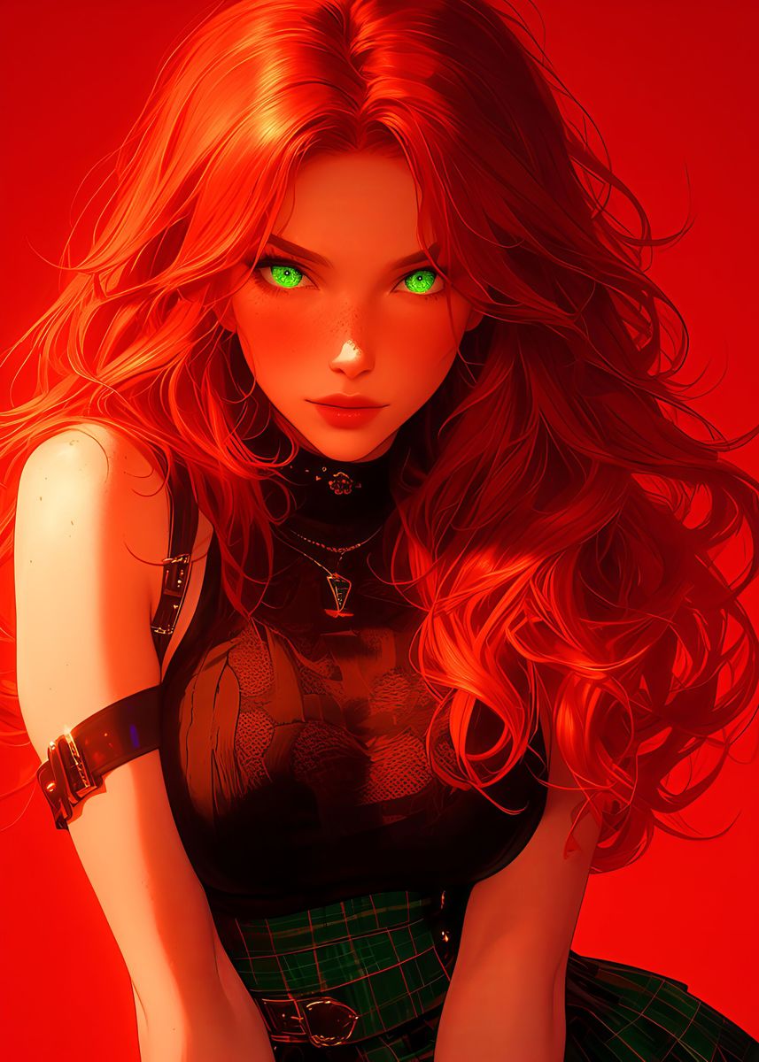 'Cat Eye Redhead Irish Zen' Poster, picture, metal print, paint by Dark ...