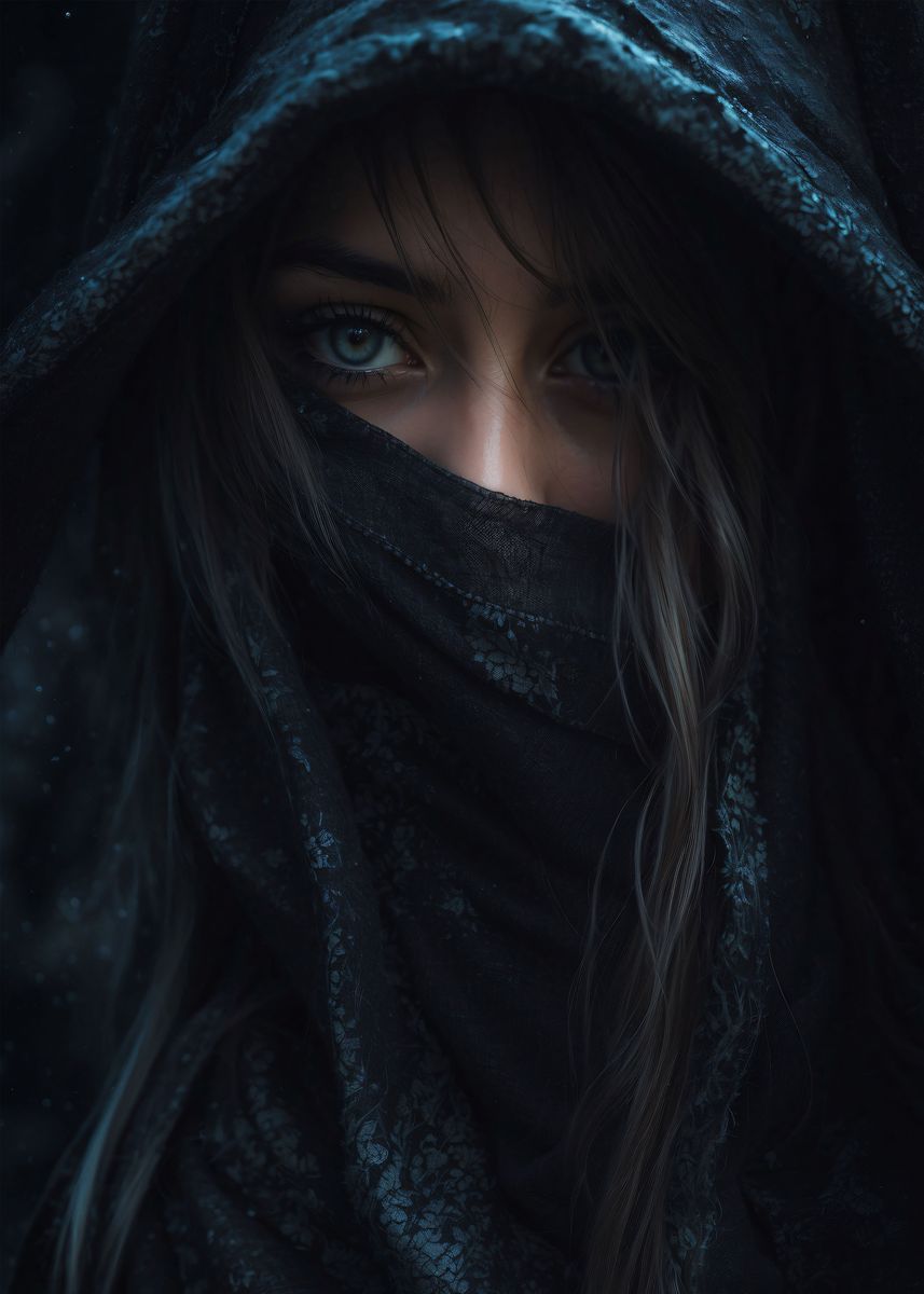 'Shadow Enigmatic Eyes' Poster, picture, metal print, paint by ...