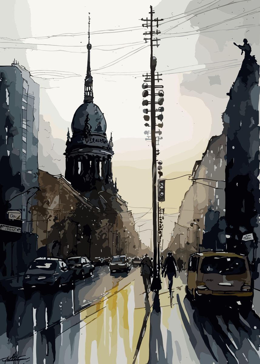 'Berlin Germany Painting ' Poster, picture, metal print, paint by Maël ...