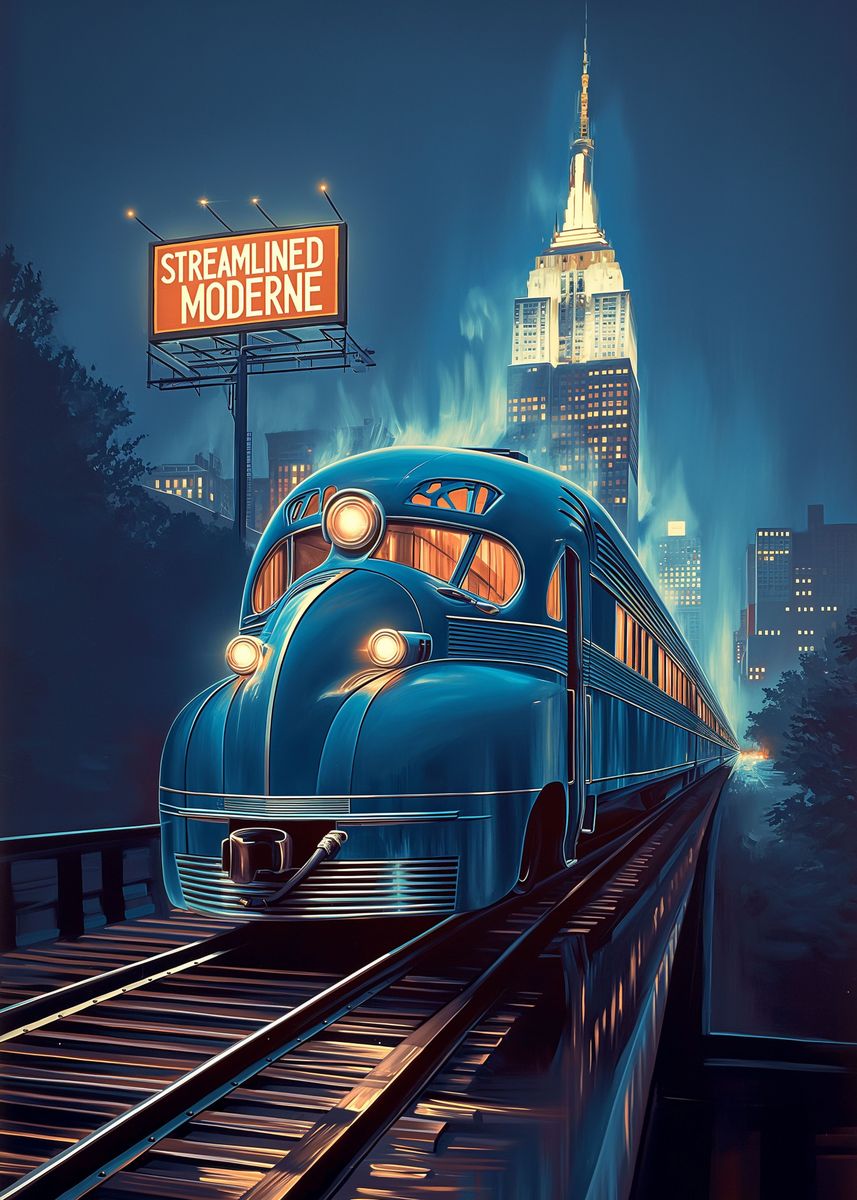 'Streamline Moderne' Poster, picture, metal print, paint by Pixel ...