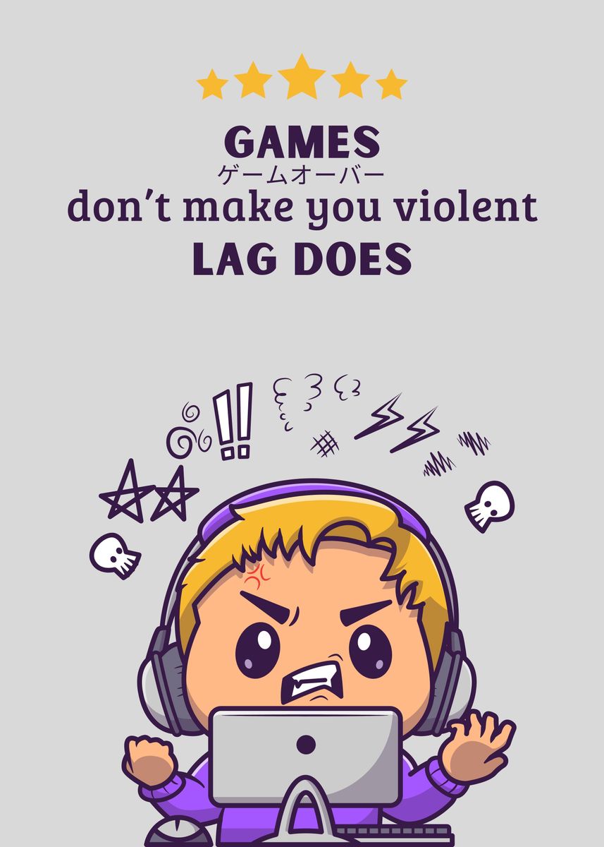 'Gaming Mood' Poster, picture, metal print, paint by Subarashii | Displate