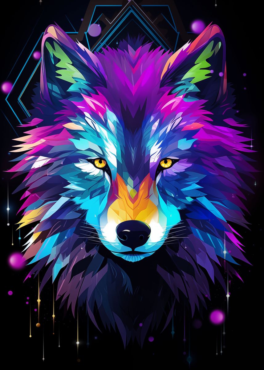 'Abstract Wolf Portrait' Poster, picture, metal print, paint by Finnick ...