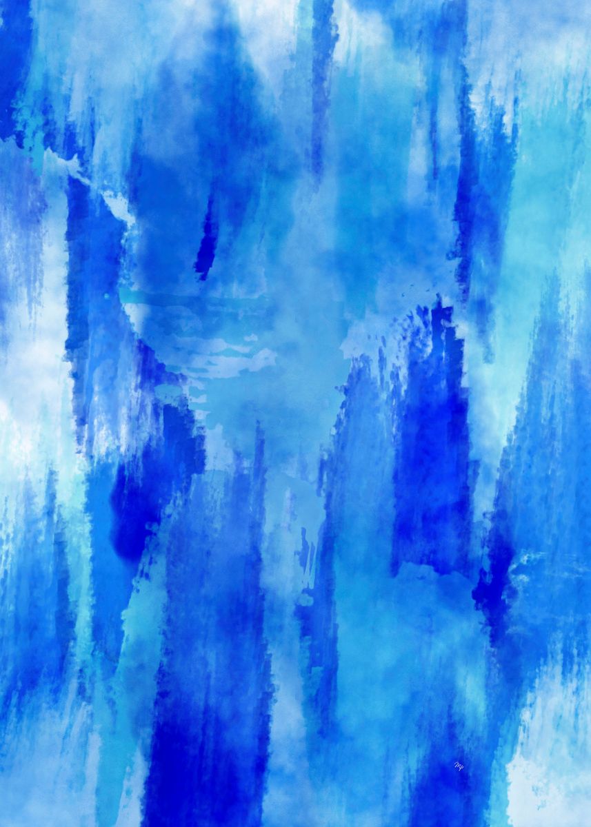 'Blue abstract ice' Poster, picture, metal print, paint by Martina ...