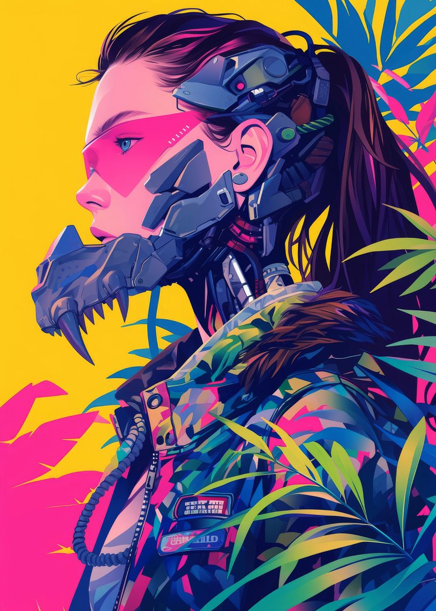 'Cyberpunk Popart Anime' Poster, picture, metal print, paint by Adam ...