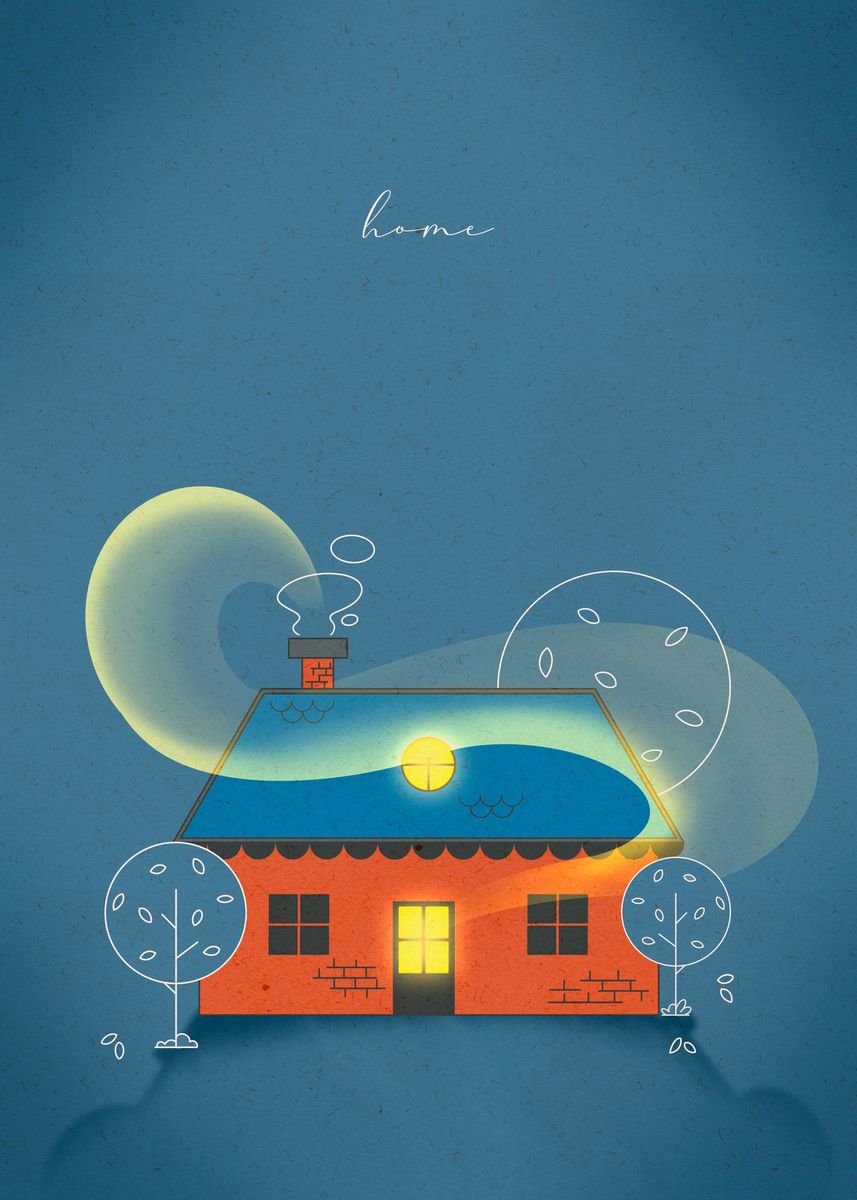 'Cute magical cozy home' Poster, picture, metal print, paint by Aiden ...