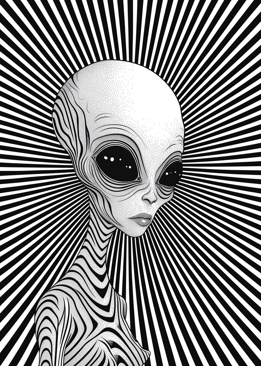 'Alien Illusion Poster' Poster, picture, metal print, paint by ...