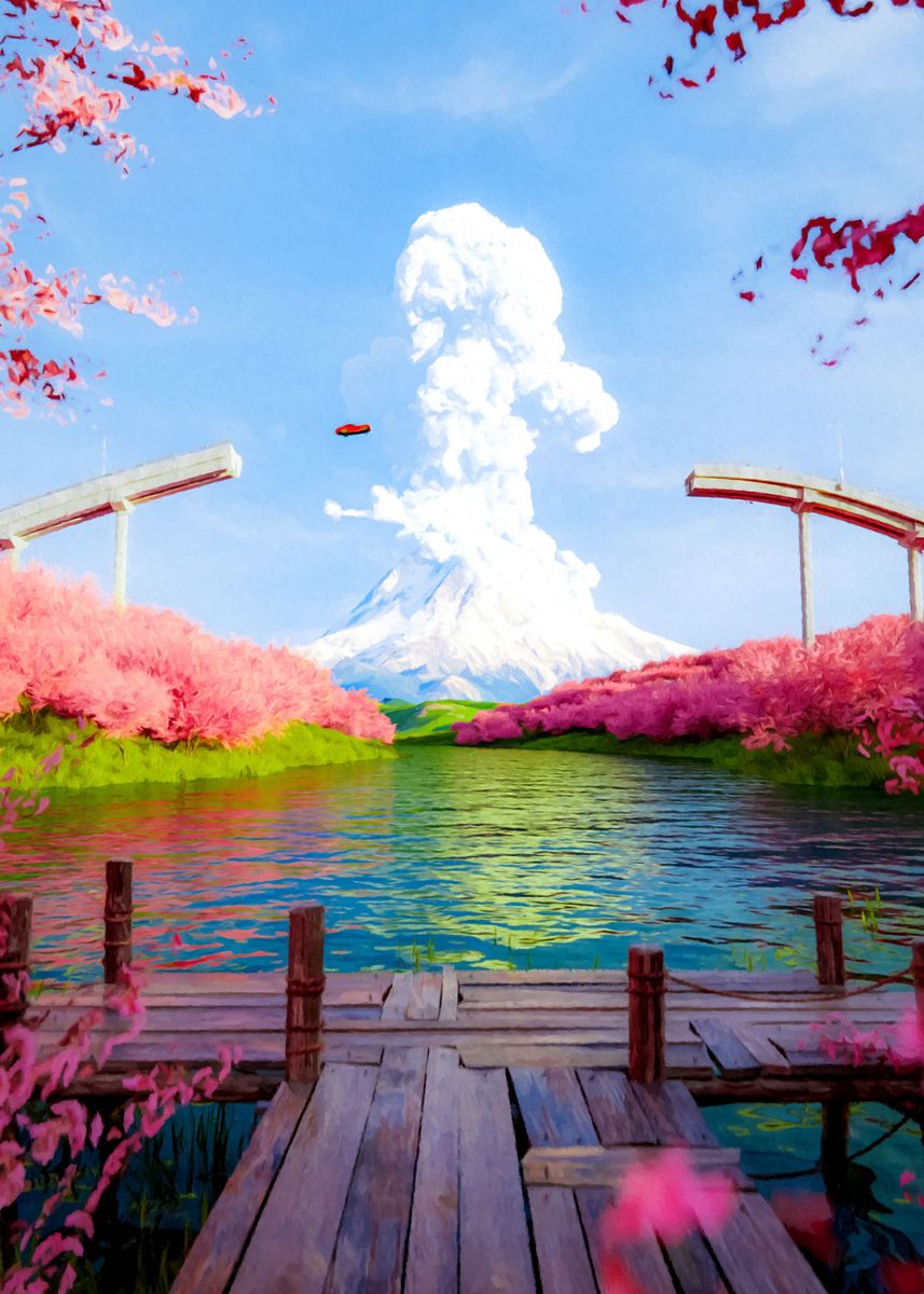 'Magical Erupting Volcano' Poster, picture, metal print, paint by ...