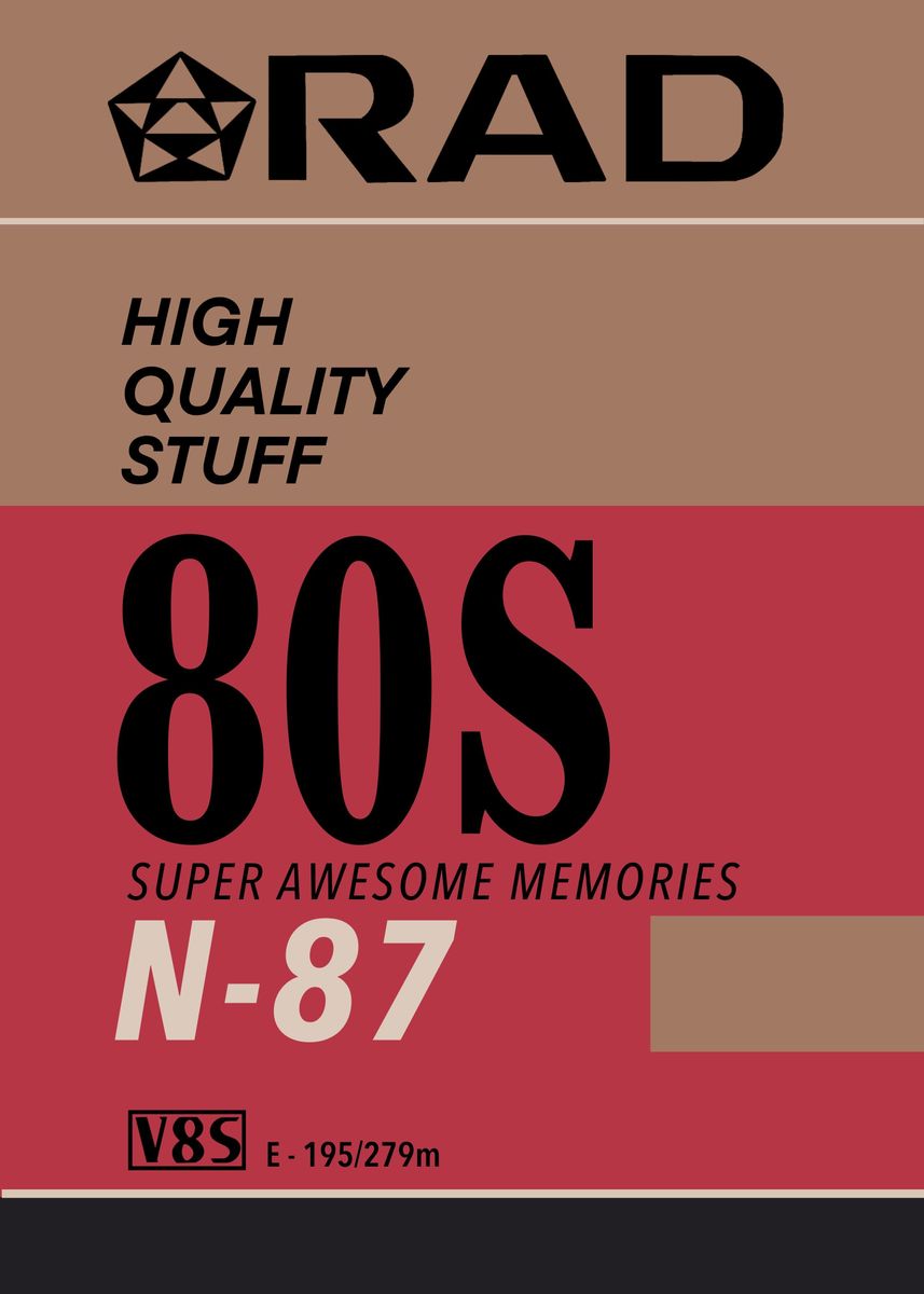 'Rad 80s' Poster, picture, metal print, paint by fay list.art | Displate