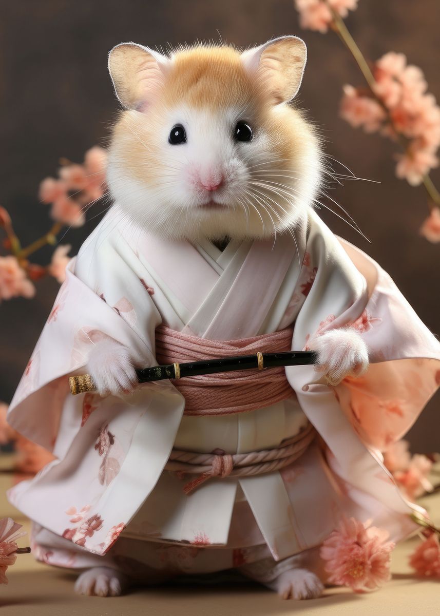 'Hamster Samurai' Poster, picture, metal print, paint by Artsynth ...